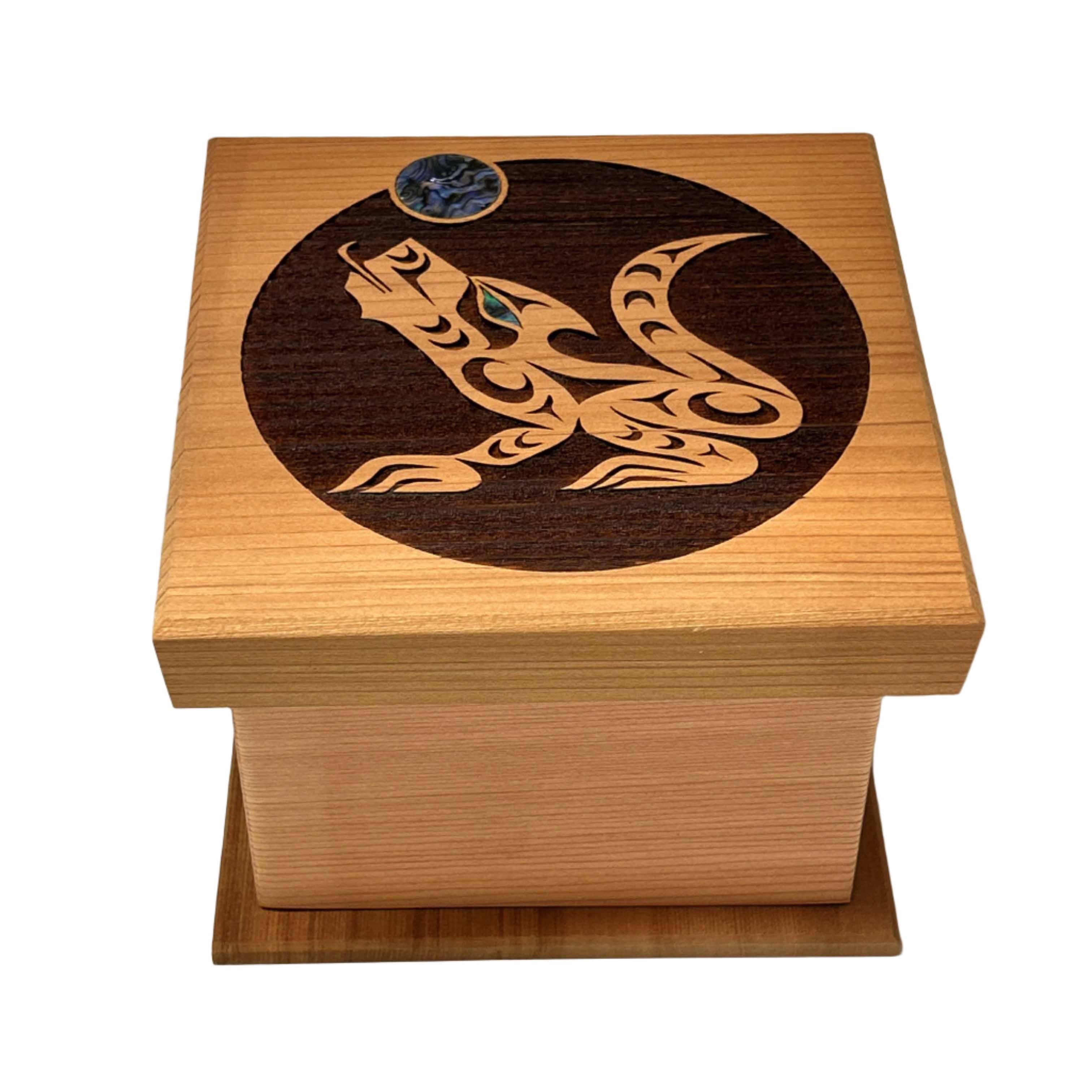 Shain Jackson Red Cedar Wolf Bentwood Box Small – House Of Himwitsa