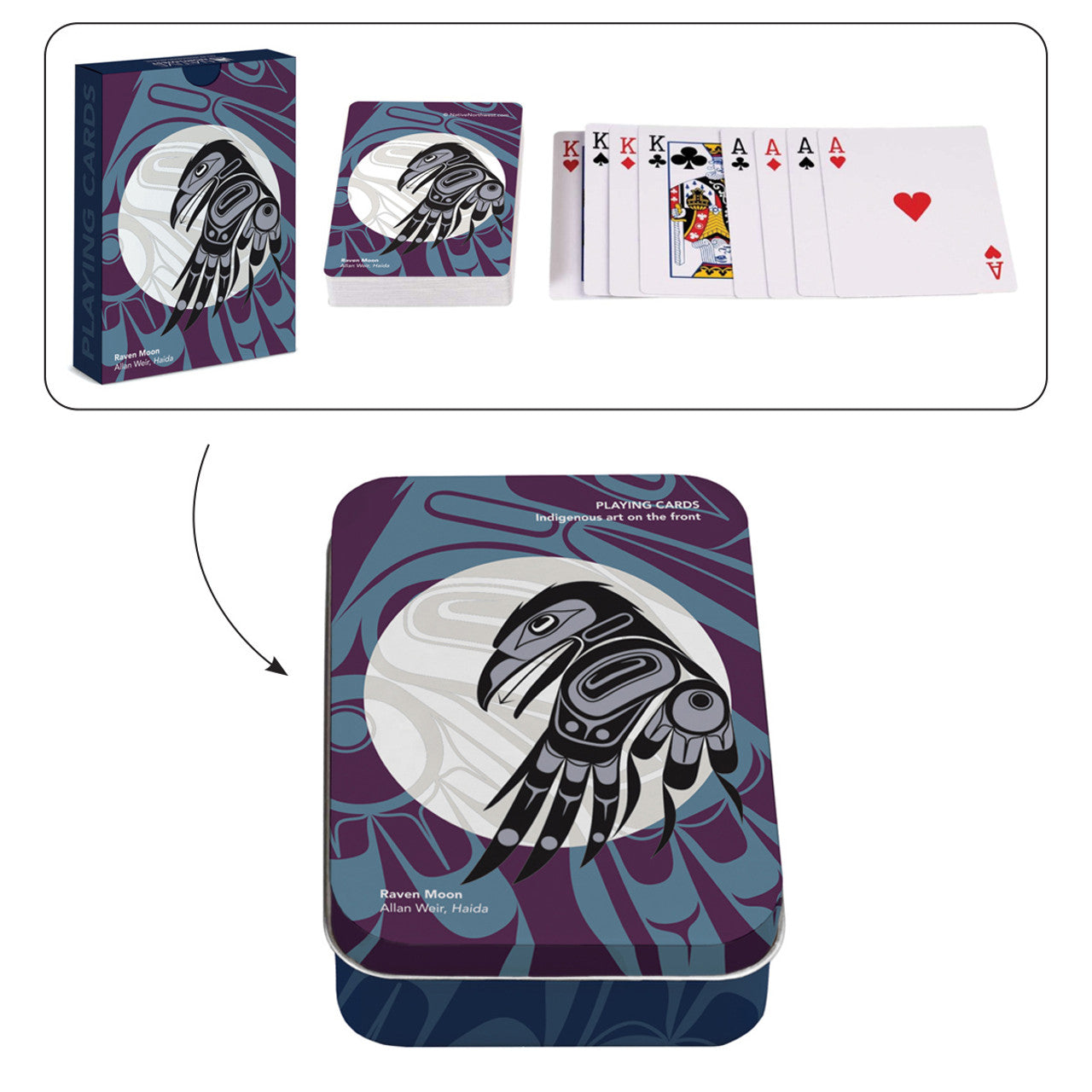 Playing Cards Single Deck Raven Moon – House Of Himwitsa